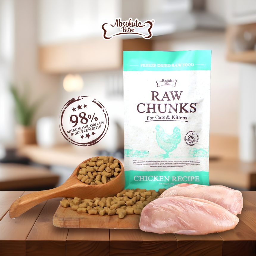 Absolute Bites Raw Chunks Freeze Dried Raw Food for Cats & Kittens ...